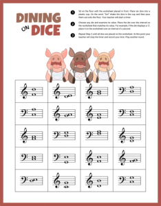 Feast On Intervals With This Printable Dice Game For Elementary Piano ...