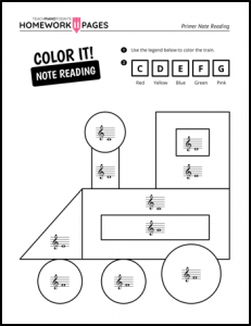 Primer Note-Reading Coloring Activity - Teach Piano Today