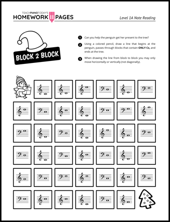 Level 1A Penguin Note Reading Activity - Teach Piano Today