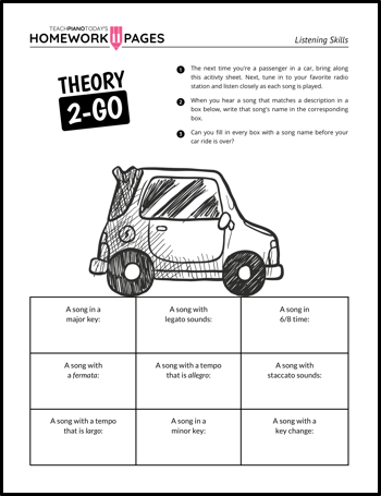 Piano Homework Pages - Teach Piano Today