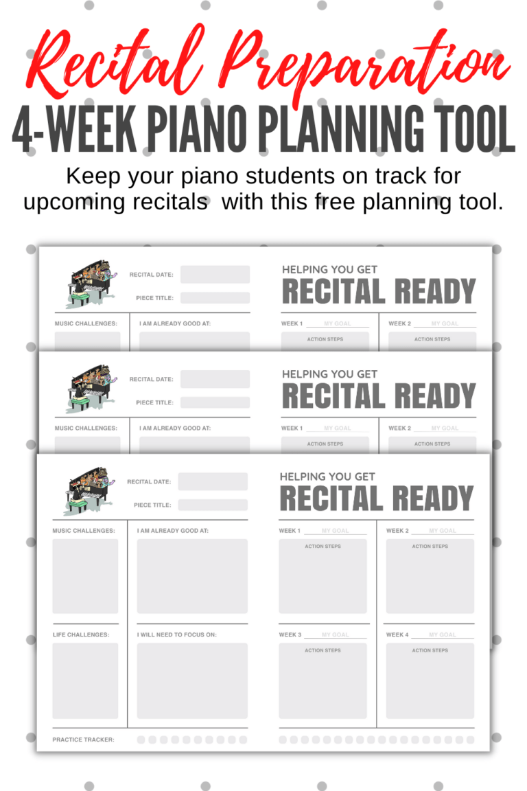Use These 4-Week Recital Planners To Keep Piano Students On Track ...