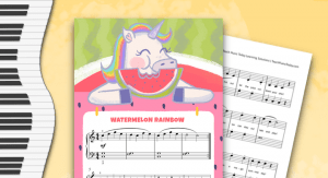 Watermelon Rainbow - A Unicorn-Themed Level 1 Piano Solo - Teach Piano ...