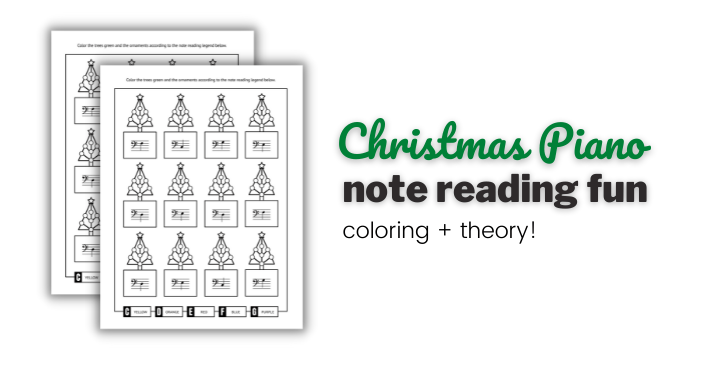 Color-it Christmas Trees To Reinforce Primer Note Reading - Teach Piano ...