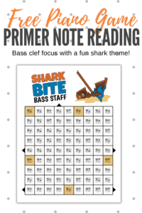 Summer Note Reading Game: Shark Bite Bass Staff - Teach Piano Today
