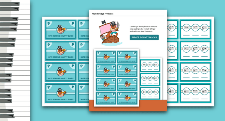 Use Our Pirate Bounty Bucks To Reinforce Note Reading