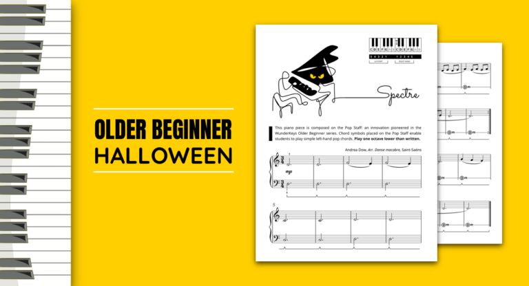 A Pop Staff Older Beginner Halloween Piano Piece