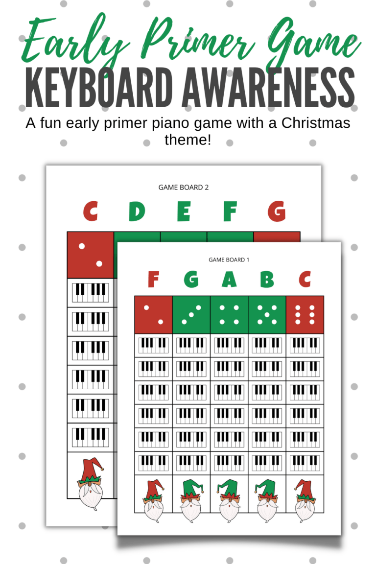 A Christmas Keyboard Coloring Board Game For Primer Students