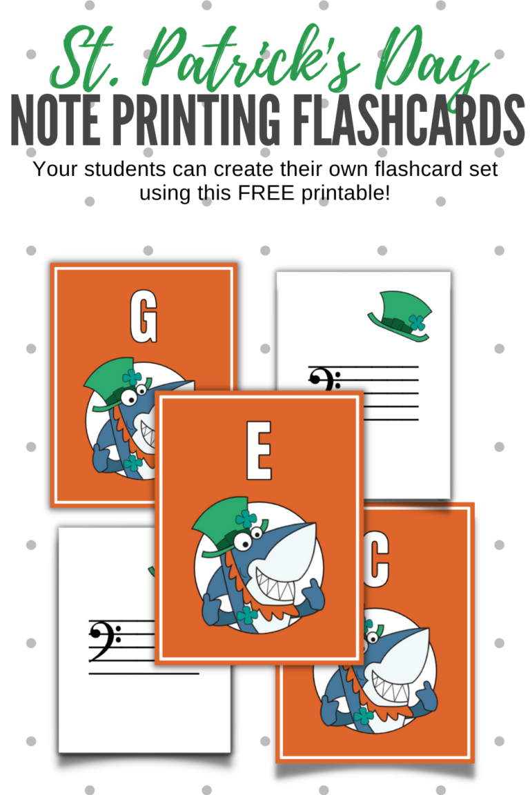 St. Patrick’s Day Print And Play Note Reading Flashcards