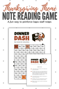 Thanksgiving Piano Game: Dinner Dash On The Bass Staff