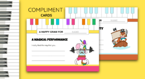 Audience-to-Student Compliment Cards for Piano Recitals