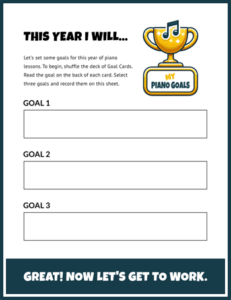 My Piano Goals Card Game - Teach Piano Today