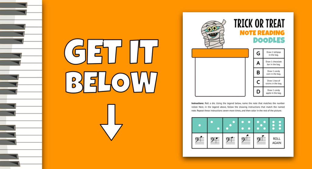 Halloween Note Reading Doodles: A Trick-or-Treat Piano Game