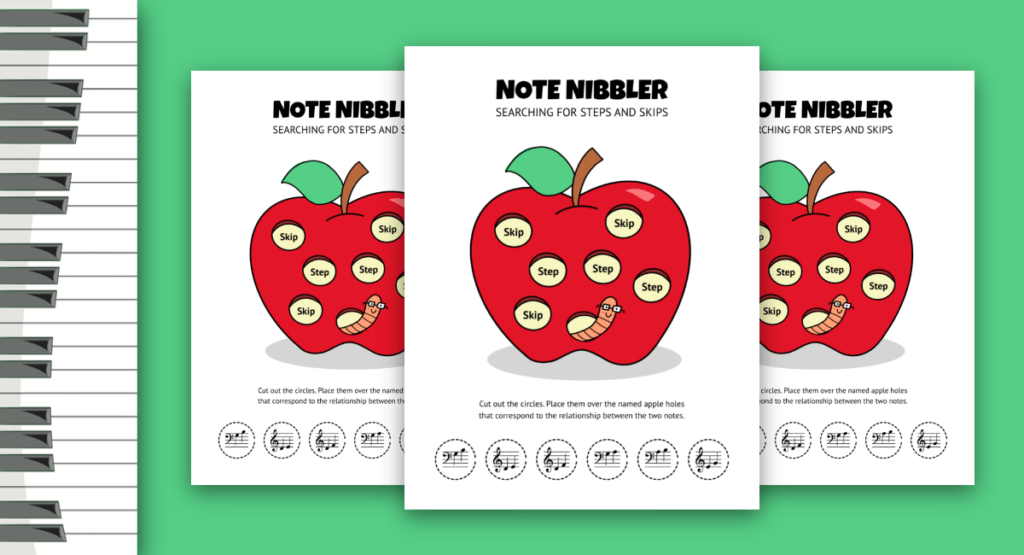 Autumn Piano Game: Let’s Practice Stepping and Skipping Notes