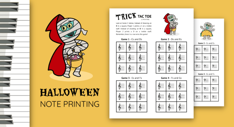 Trick Tac Toe: Six Halloween Note Reading Games